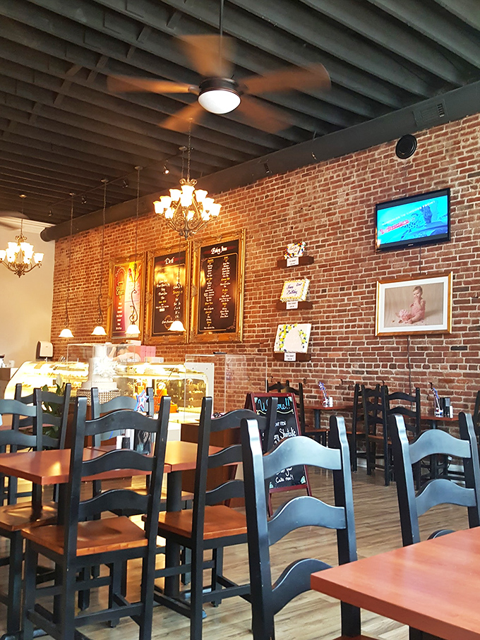 Step into a time machine with taste buds! This cozy interior blends vintage charm and modern comfort, setting the stage for unforgettable meals.