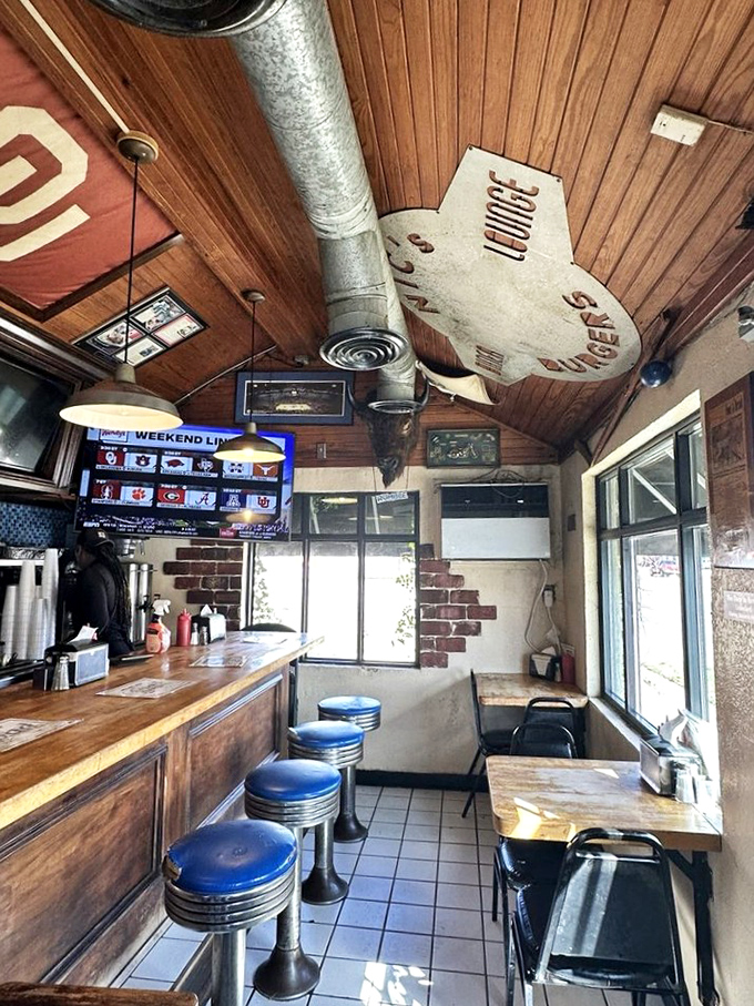 Step inside and travel back in time. This cozy diner feels like a warm hug from your favorite decade, complete with wood paneling and retro charm.