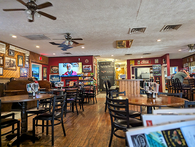 Step into a time capsule of comfort! The interior of NET Brewery feels like your favorite uncle's man cave got a gourmet upgrade.