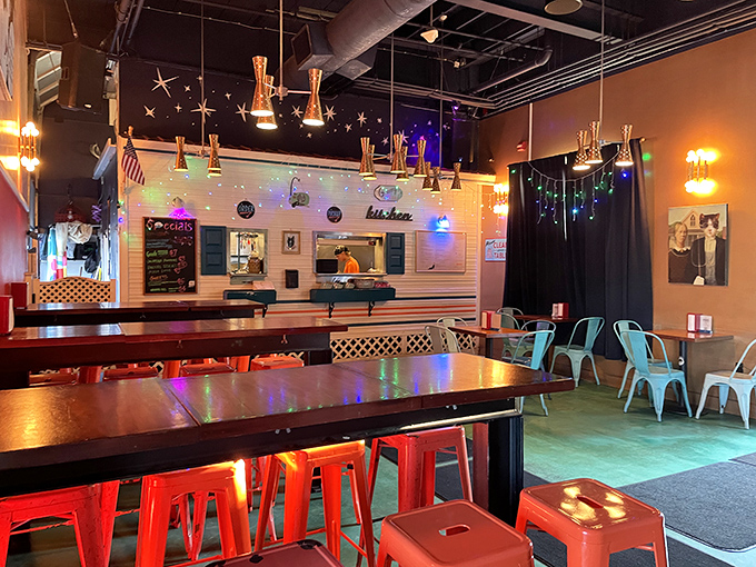 Step into a time warp where The Brady Bunch meets hipster haven. Ogie's interior is a delightful mishmash of vintage vibes and modern flair.