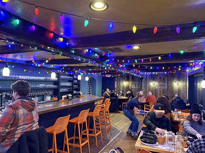 Step into a twinkling wonderland of barbecue bliss. The colorful lights and cozy atmosphere make you feel like you're at the world's tastiest Christmas party &ndash; in July!