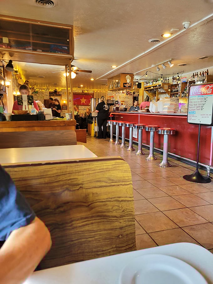 Step into a time machine disguised as a diner! Red vinyl booths and chrome accents transport you to a simpler era of great food and even better conversation.