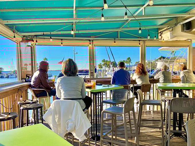 Who needs a corner office when you can have this view? Olde Bay Cafe's dining area is where business meets pleasure.