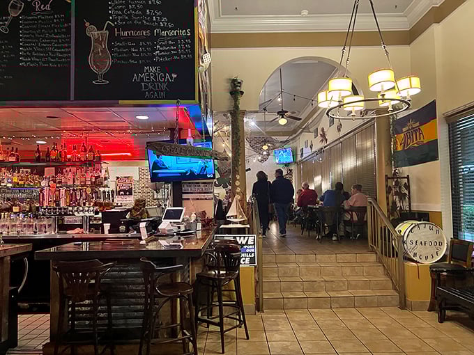 Step into a world where string lights meet fishing nets, and every table tells a story. It's like Mardi Gras met your favorite hometown diner and decided to stay for dinner.