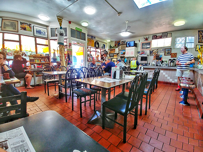 Where every surface tells a story. Louis' interior is a living museum of memories, with a side of pancakes.