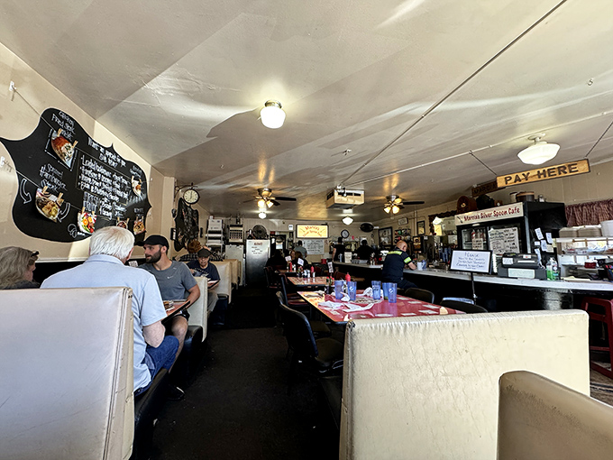 Step inside and feel the embrace of vinyl booths and friendly chatter. It's like your grandma's kitchen, if grandma could seat 50.