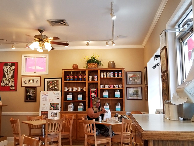 Step inside and feel the warmth. This cozy interior is where donut dreams come true, one bite at a time.
