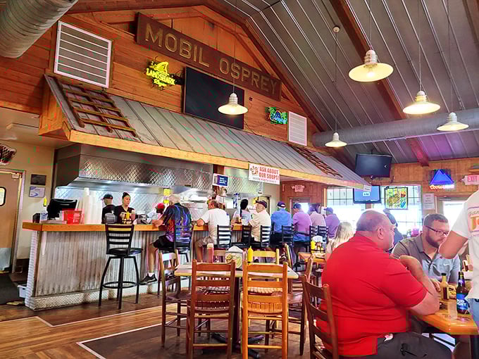 Welcome to burger paradise! The bustling open kitchen is like dinner and a show, minus the overpriced tickets.