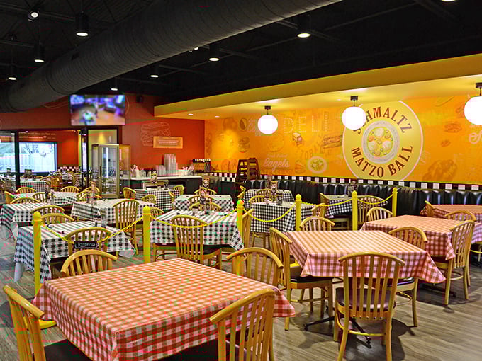 Step into a time machine disguised as a deli. The checkered tablecloths whisper tales of countless meals shared and friendships forged.