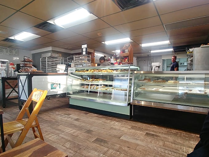 Step into pastry paradise! The display cases are a treasure trove of flaky, creamy, and chocolatey wonders waiting to be discovered.