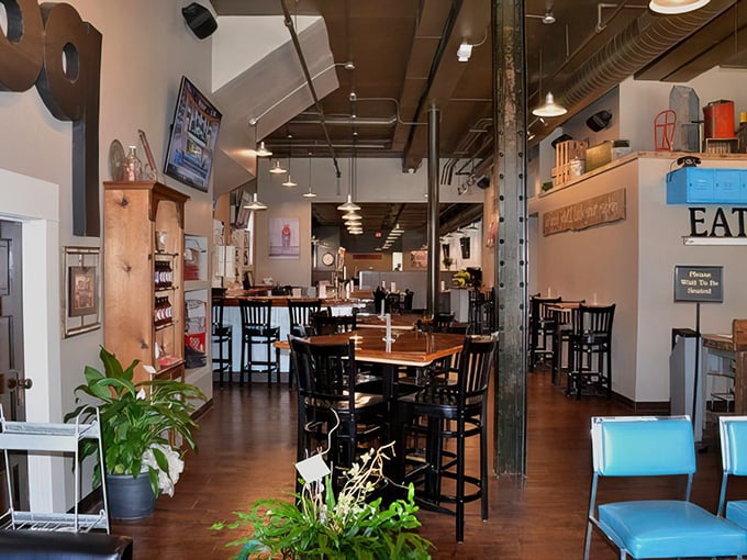 Step into BBQ paradise! This cozy interior, with its rustic charm and inviting atmosphere, sets the stage for a finger-licking good time.