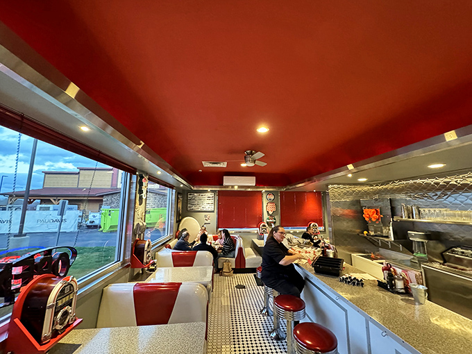 Step into a time warp of deliciousness. Red vinyl booths and chrome stools set the stage for culinary nostalgia at its finest.