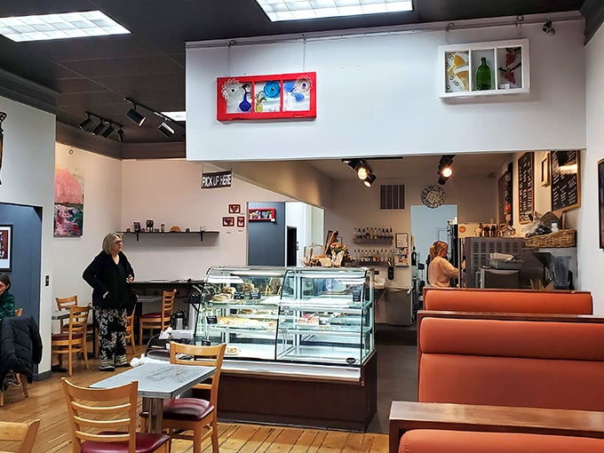 Cozy meets chic in this culinary haven. It's like your favorite aunt's kitchen got a makeover from a hip designer &ndash; comfort with a side of cool.