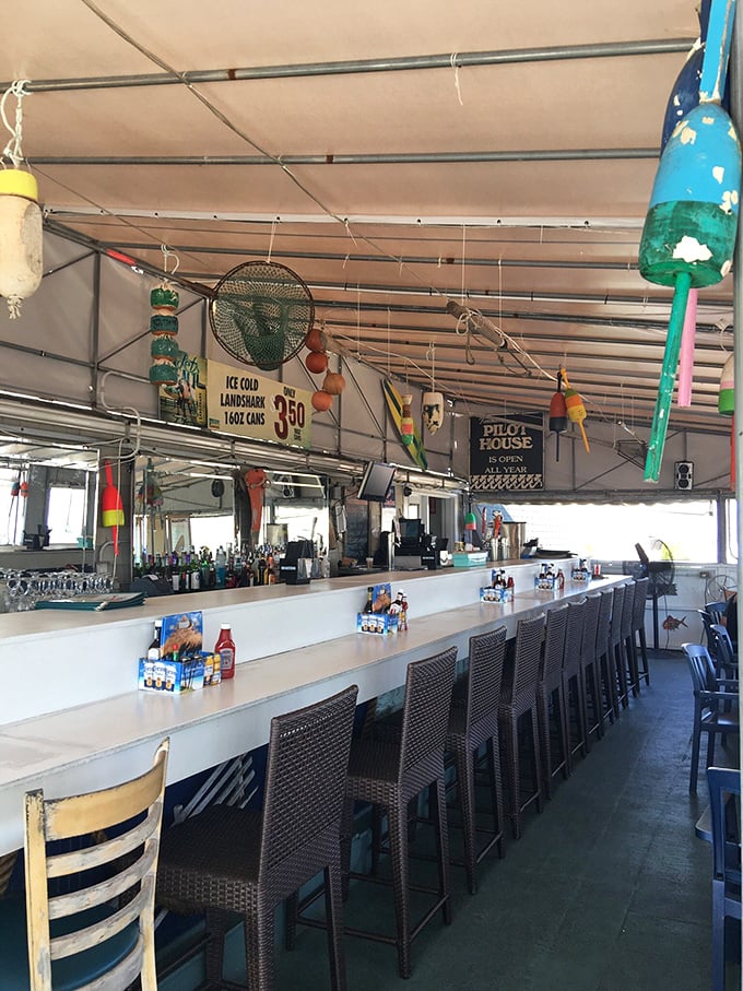 Step into seafood heaven! Petey's bar is a treasure trove of maritime memorabilia, where every sip comes with a side of coastal charm.