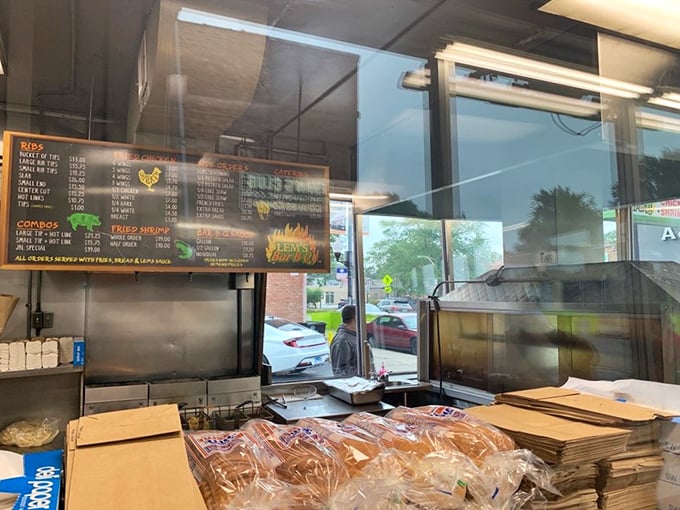 Forget fancy tablecloths - this is where barbecue dreams are born. The menu board's a roadmap to flavor town, no GPS required.