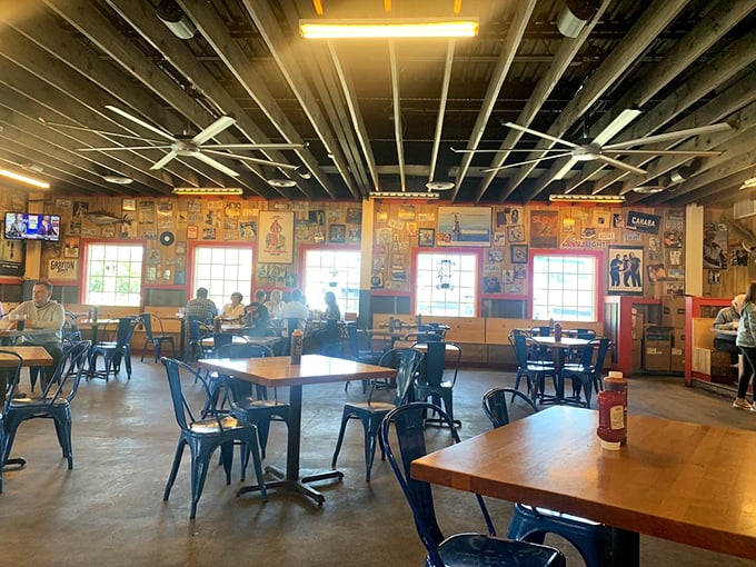 Step inside and feast your eyes! The walls are a tapestry of barbecue history, making you feel like you've stumbled into a delicious time capsule.