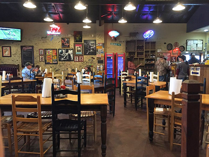 Step inside and feast your eyes! This isn't just a restaurant; it's a shrine to all things smoky and delicious.