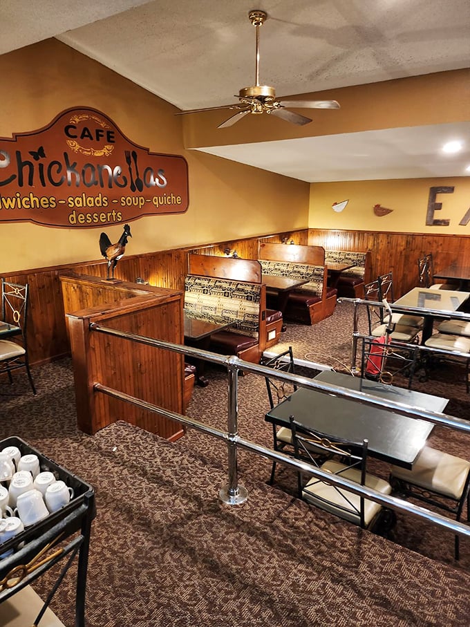 Step into a time machine of taste! Wooden booths and country charm set the stage for culinary adventures to come.