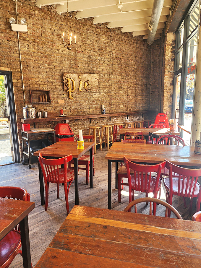 Step inside and feel the rustic charm wash over you. This isn't just a restaurant; it's a time machine to simpler, tastier times.