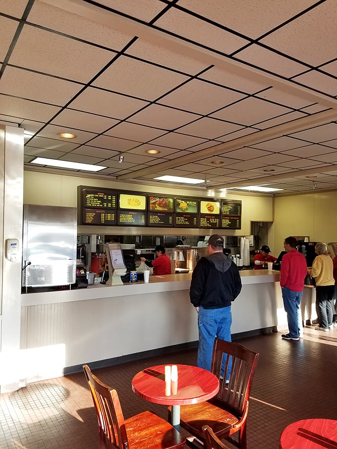 Step into flavor town! Suzi's interior is a no-frills wonderland where the menu board reigns supreme and deliciousness is always on order.