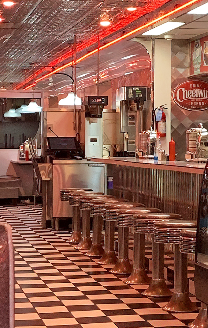 Step inside and be transported to a world where red vinyl and stainless steel reign supreme. It's like eating in a 1950s jukebox, but with better food.