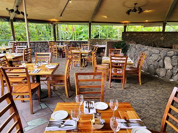 Dine among the palms! This open-air oasis blends rustic charm with tropical allure. It's like your dream treehouse, but with better food and no splinters.