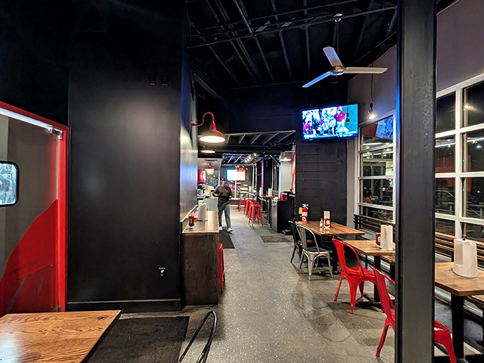 Step into the danger zone! The sleek interior of Hattie B's sets the stage for a taste bud-tingling experience that'll make your heart race.
