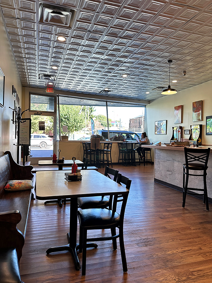 That pressed tin ceiling isn't just gorgeous&mdash;it's witnessed decades of morning conversations, coffee refills, and the quiet satisfaction of perfectly cooked eggs.