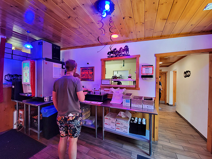 Step inside and feel the BBQ love! This cozy interior is where meat dreams come true, and diet plans go to die (but oh, what a delicious demise).