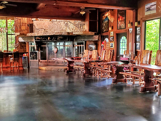 Step into the great hall and prepare to be transported. With its soaring ceilings and rustic charm, you'll feel like royalty holding court in your own medieval manor.