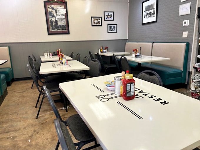 Cozy booths and nostalgic decor - it's like stepping into your grandma's kitchen, if grandma could cook for an army.