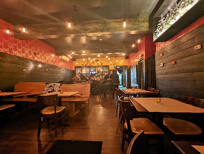 Step inside and feel the warmth wash over you. This cozy interior is where BBQ dreams come true.