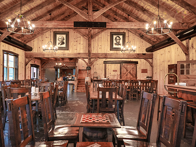 Step inside and feel the warmth of wood and history. It's like dining in your cool uncle's cabin, if your uncle was a barbecue master.