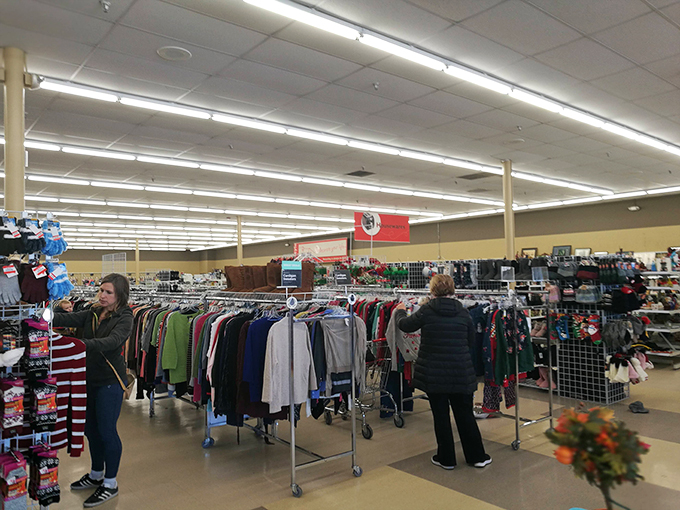 Step inside and prepare for sensory overload! Racks of clothing stretch as far as the eye can see, a kaleidoscope of colors and textures waiting to be explored.