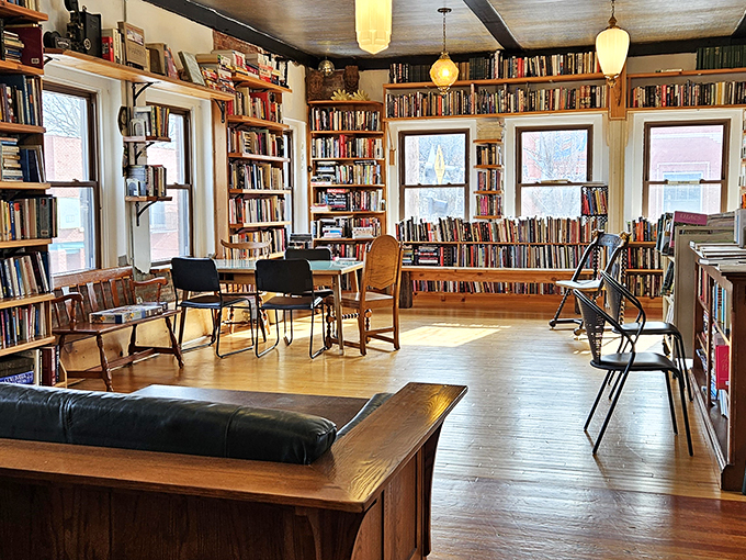 Dive into a sea of stories! This basement treasure trove is where book lovers come to get delightfully lost.