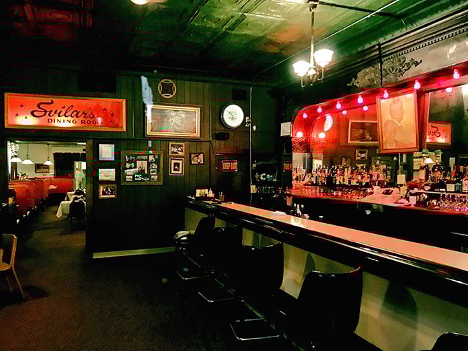 Step into a time capsule of cozy charm. Svilar's interior is where Mad Men meets Midwest, with a dash of cowboy cool for good measure.