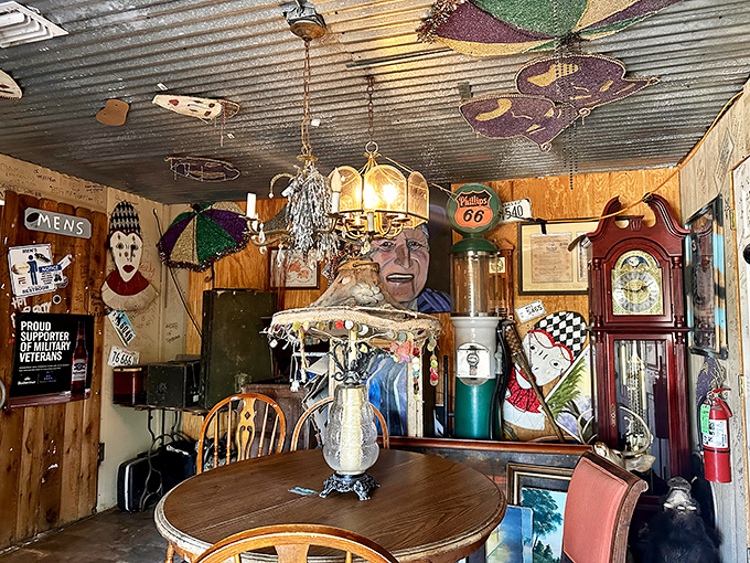 Step inside and feast your eyes on a treasure trove of knick-knacks! The Shed's interior is a visual buffet that'll keep you entertained long after your plate is clean.