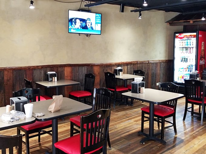 Step into sandwich paradise! This no-frills interior promises a feast for your taste buds, not your eyes.