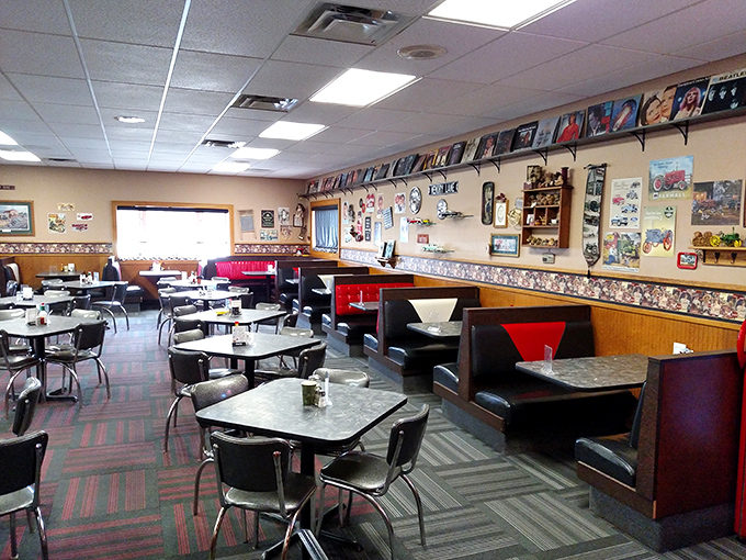 Step into a time capsule of comfort! This isn't just a diner; it's a museum of memories with a side of pancakes.
