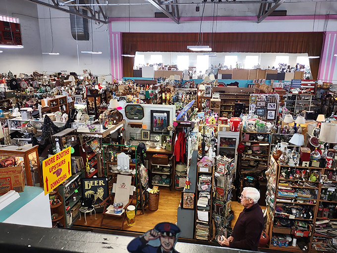 Step into a time machine disguised as a warehouse! The interior of Pink Elephant Antique Mall is a treasure trove that'd make Indiana Jones swoon.