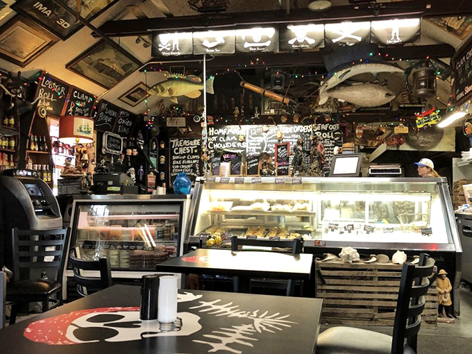 Step into a seafarer's dream! Stowe's interior is a delightful mishmash of nautical knick-knacks and fresh catches of the day.