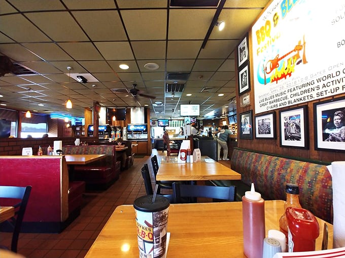 Step into a time machine of flavor! This cozy interior whispers tales of countless satisfied diners and decades of barbecue mastery.