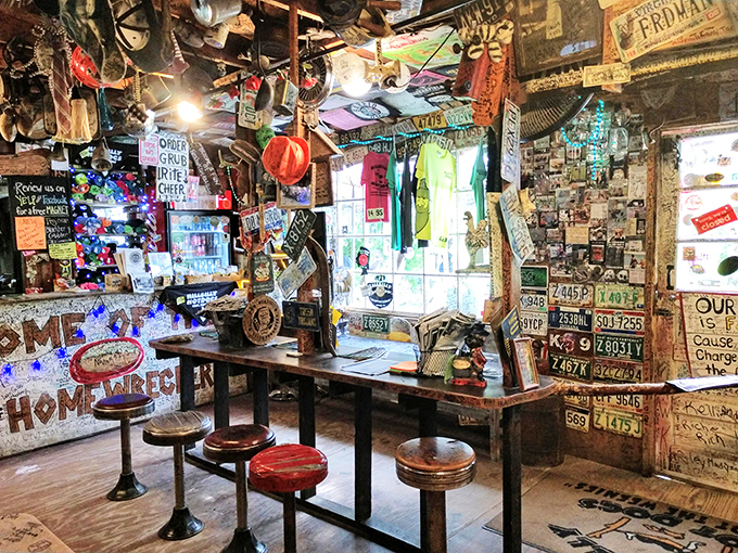 Step inside and feast your eyes! This isn't just decor; it's a time capsule of Americana where every knick-knack has a tale to tell.