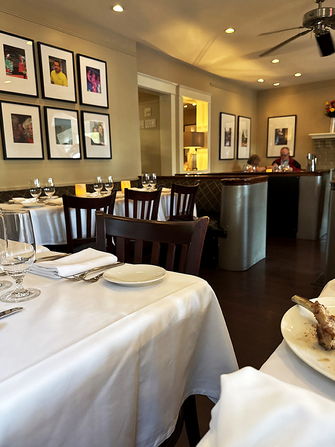 Step into a dining room that's part cozy beach house, part art gallery. The warm ambiance at Blue Moon invites you to settle in and stay awhile.