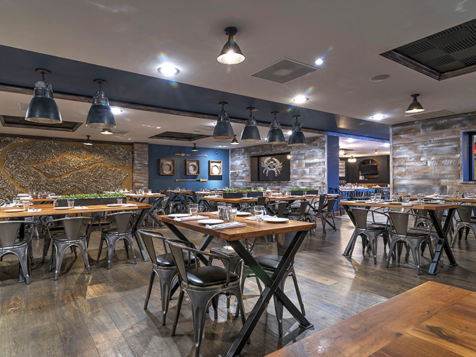 Step into seafood heaven! Jimmy's interior is a perfect blend of maritime charm and modern comfort, like a ship captain's quarters got a HGTV makeover.