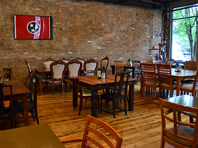 Step into a time warp where rustic charm meets modern comfort. The Tennessee flag proudly declares, "Y'all are in for a treat!"