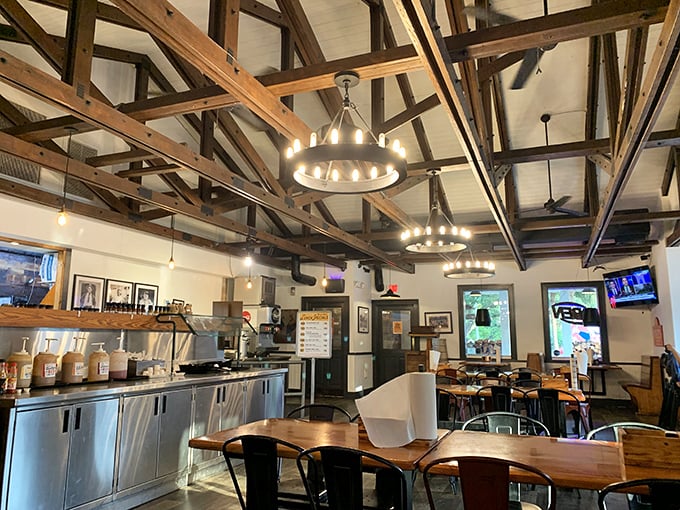 Step inside and feast your eyes! This rustic-chic interior is where barbecue dreams come true.