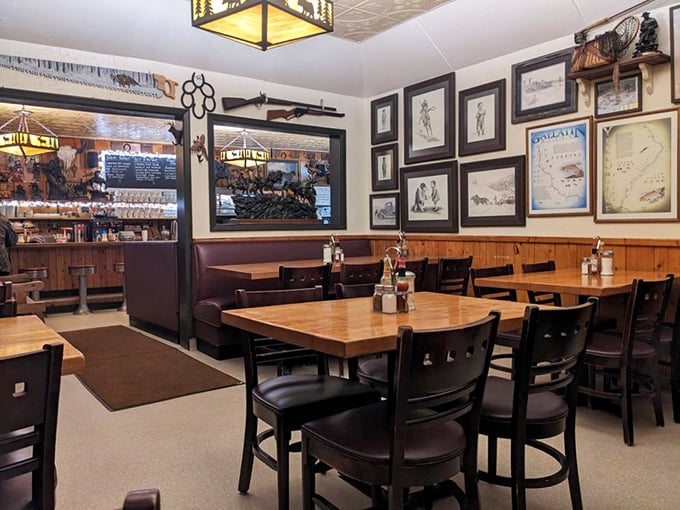 Saddle up to a slice of Americana! The Western Caf&eacute;'s interior is a charming collage of local art, rustic wood, and the promise of good eats.