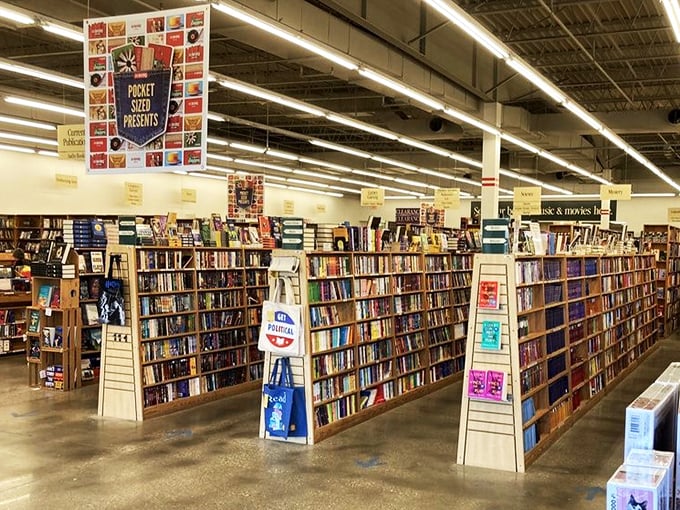 Rows upon rows of literary treasures await. It's like a playground for your mind, minus the risk of scraped knees.