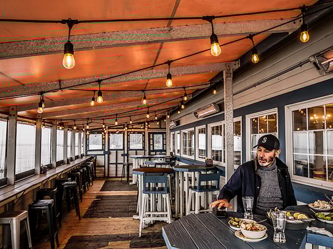 Step inside and let the feast begin! With string lights overhead and the scent of the sea in the air, you'll feel like you've discovered a secret coastal hideaway.